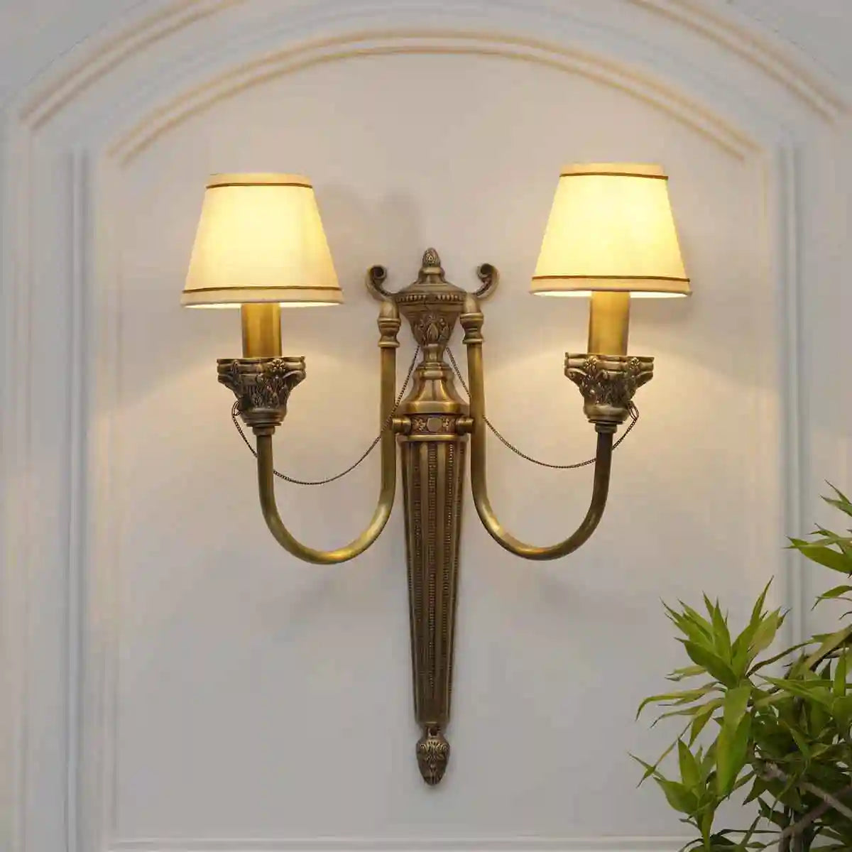 ORTONA Double Arm Brass Wall Light – KAPOOR-E-ILLUMINATIONS PRIVATE LIMITED