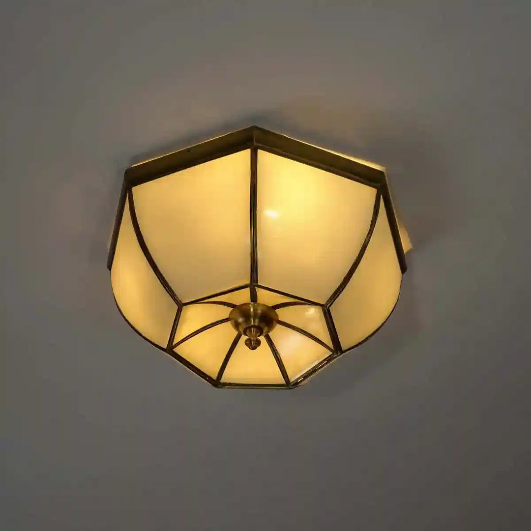 Dakota Brass And Glass Ceiling Light Kapoor E Illuminations Private Limited