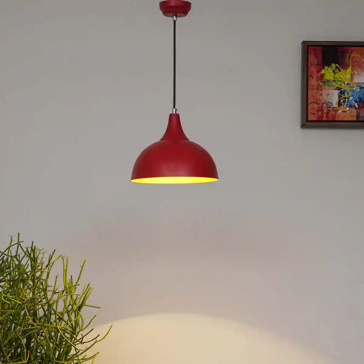 FEISS Red Metal Dome Pendant Light – KAPOOR-E-ILLUMINATIONS PRIVATE LIMITED