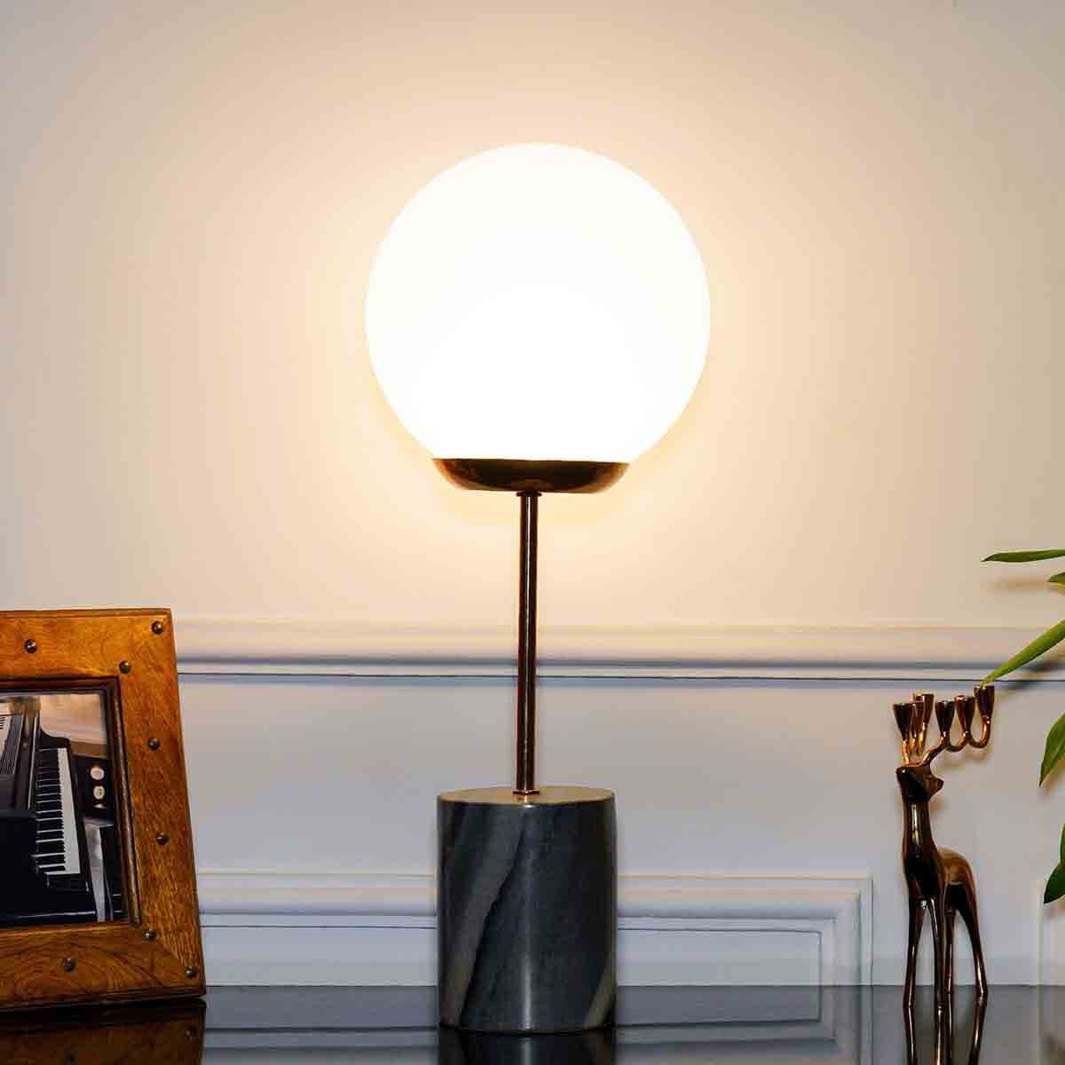 TOPEKA Grey Marble Table Lamp – KAPOOR-E-ILLUMINATIONS PRIVATE LIMITED