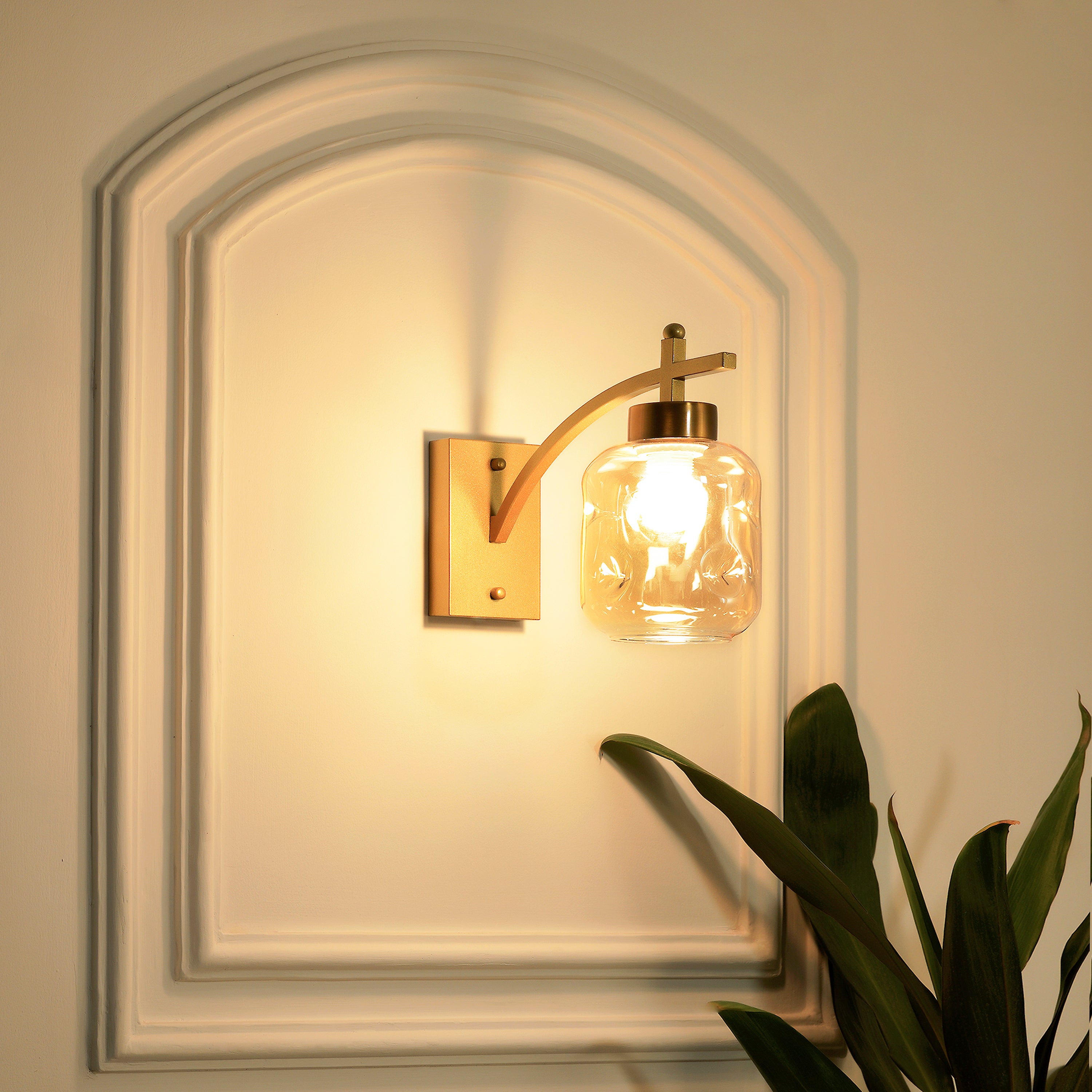 Hadano Single Light Glass and Metal Wall Light – KAPOOR-E-ILLUMINATIONS ...