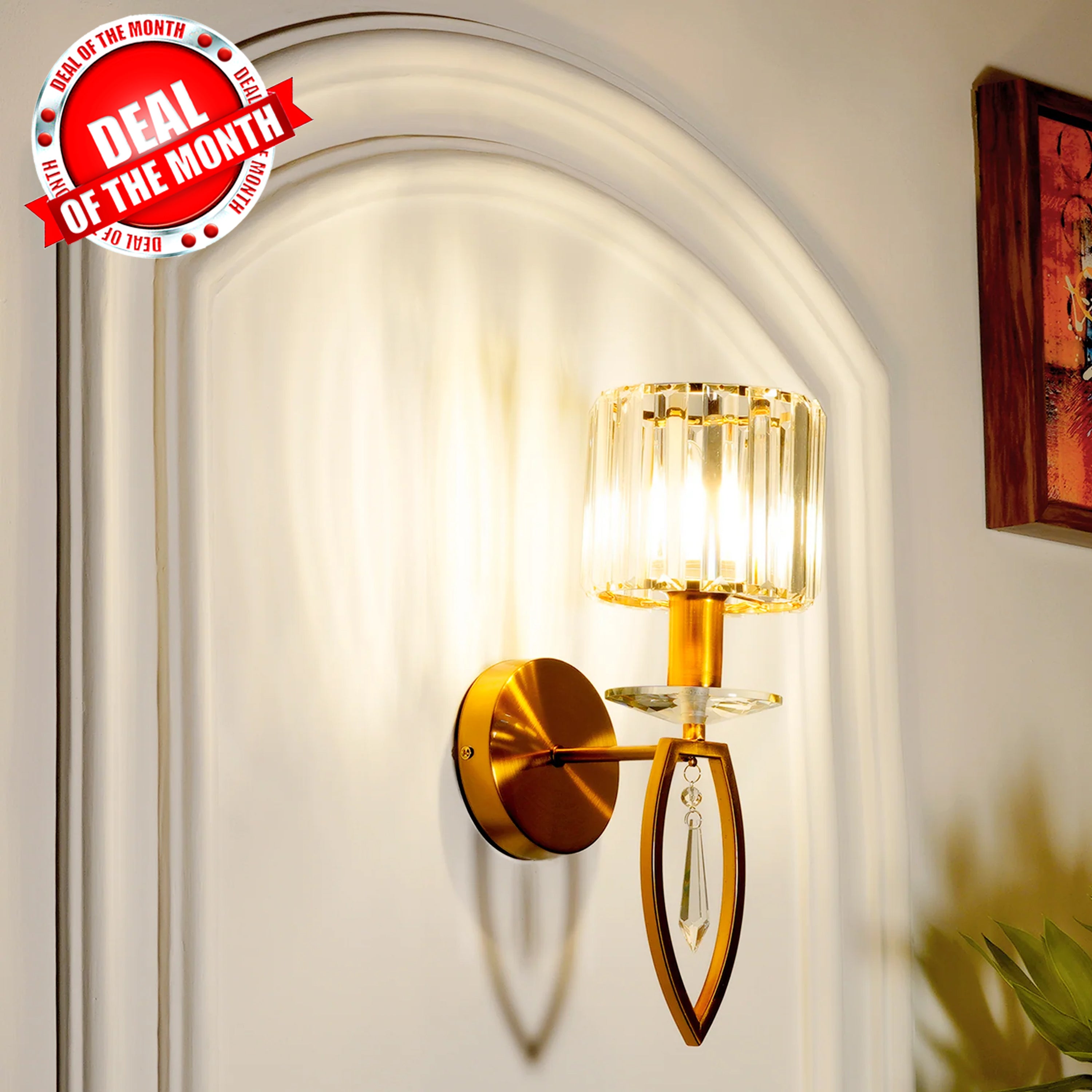 HARVEY Single Light Glass and Metal Wall Light – KAPOOR-E-ILLUMINATIONS ...
